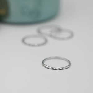 Stacking Ring, Thin Gold Ring, Dainty Ring, Minimalist Ring, Gold Ring, Hammered Ring, Sterling ...