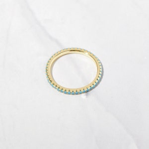 Turquoise Eternity Ring, Turquoise Ring, Dainty Ring, Turquoise Jewelry, Dainty Ring, Stacking ...