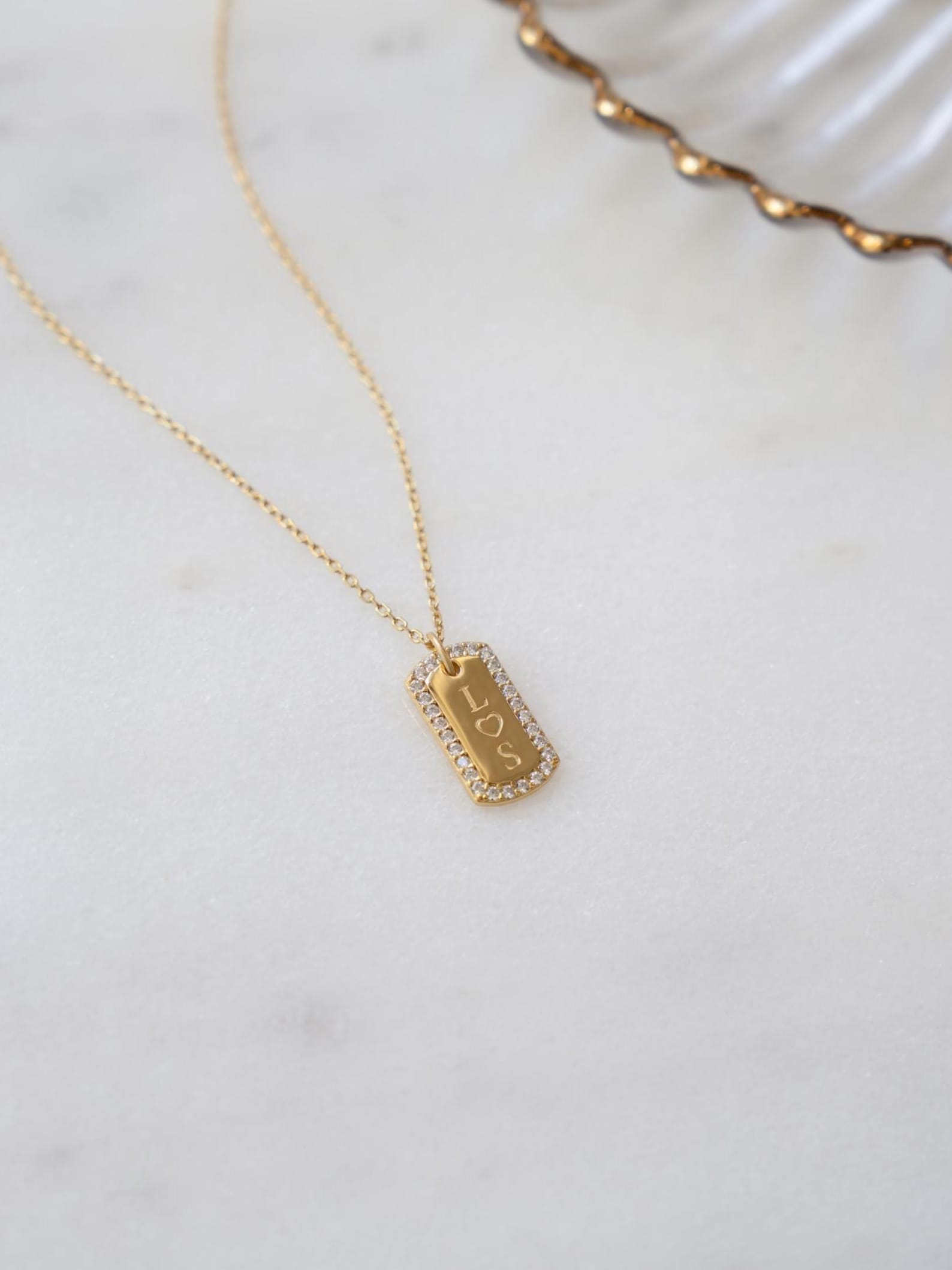 Custom Dog Tag Necklace, Personalized Initial Necklace, Letter Necklace ...