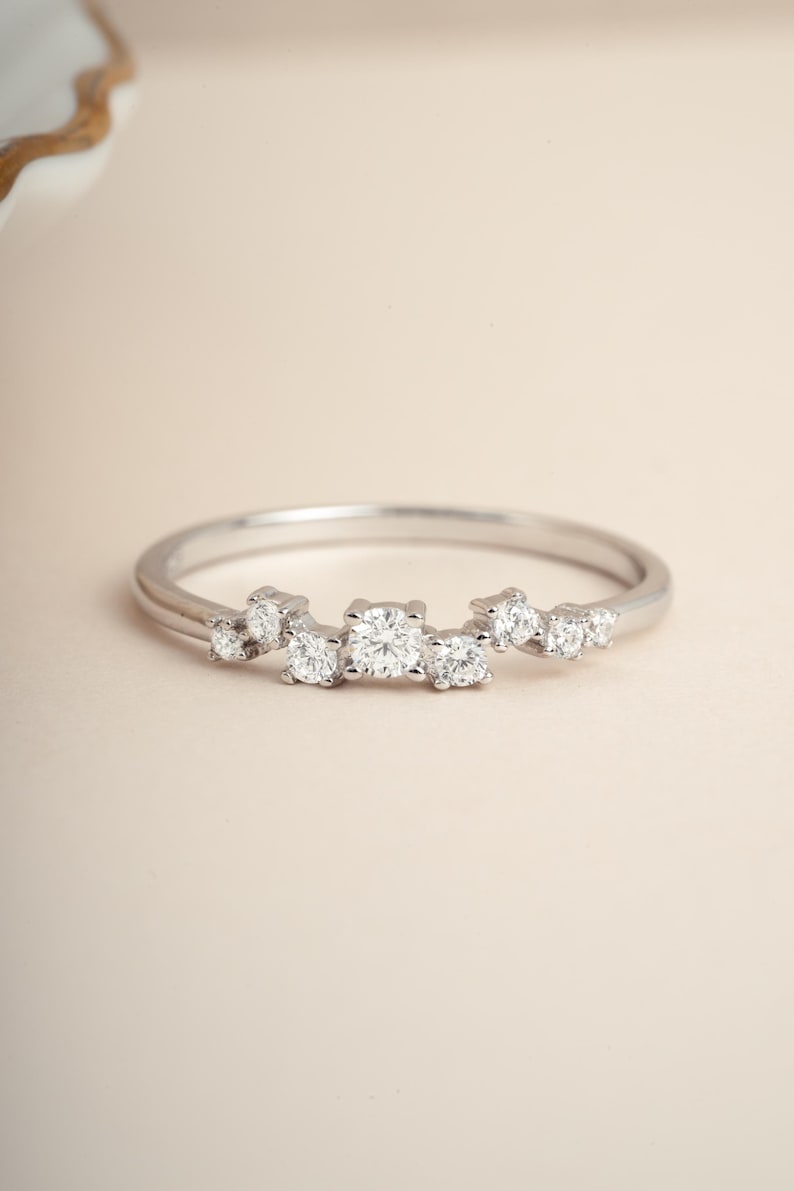 Multi-stone Cluster Ring by Sami Jewels, Diamond Ring, Stackable Rings ...