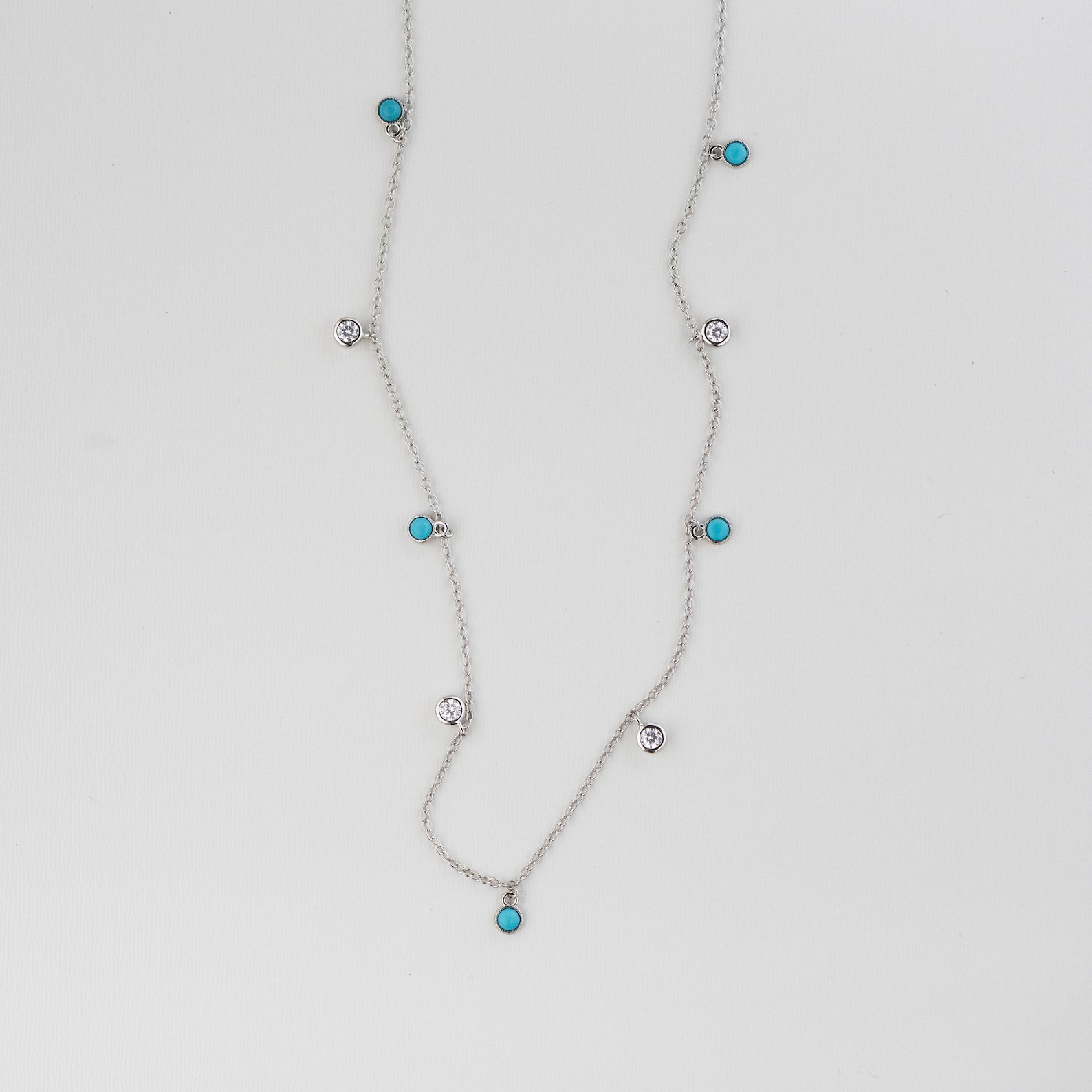 Turquoise Necklace Turquoise Charm Necklace Turquoise Jewelry Dangling ...