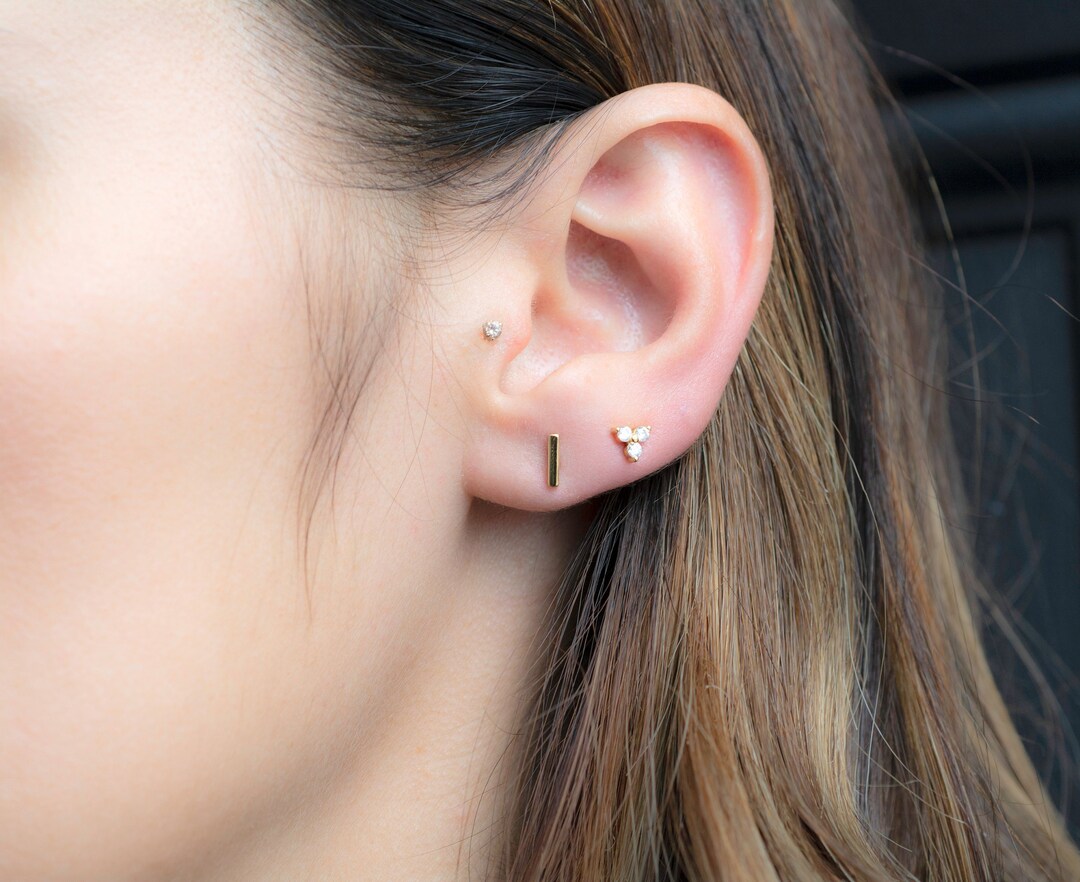 Bar Earrings Simple Stud Earrings Simple Gold Bar Earrings Minimalist ...
