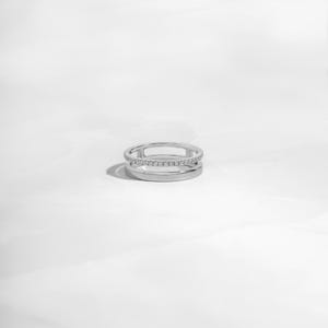 Double Band Ring, Dainty Ring, Wedding Band, Stacking Ring, Minimalist ...