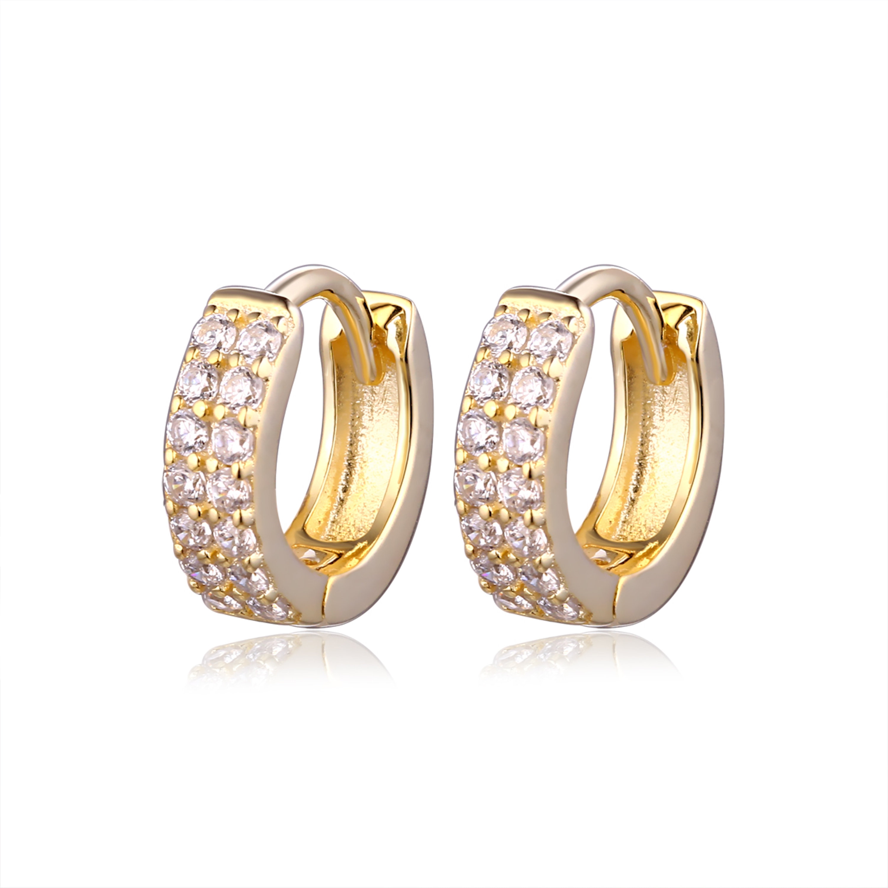 Diamond Huggie Earrings Gold CZ Huggies Huggies Gold Tiny | Etsy