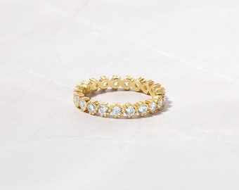 Dainty CZ Stacking Ring, Gold Minimalist Ring, CZ Ring, Simple Diamond ...