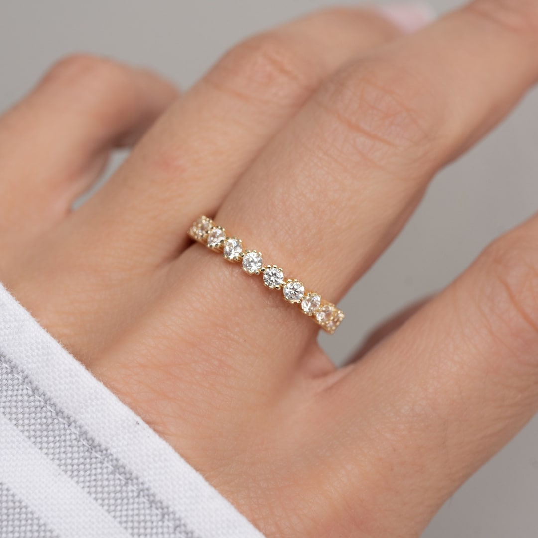 CZ Eternity Ring, CZ Eternity Band, Wedding Ring, Anniversary Gift, CZ ...