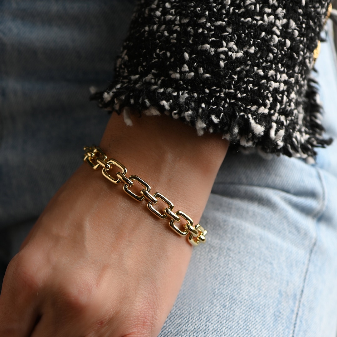 Chunky Link Bracelet, Chunky Bracelet, Link Bracelet, Vintage Bracelet ...