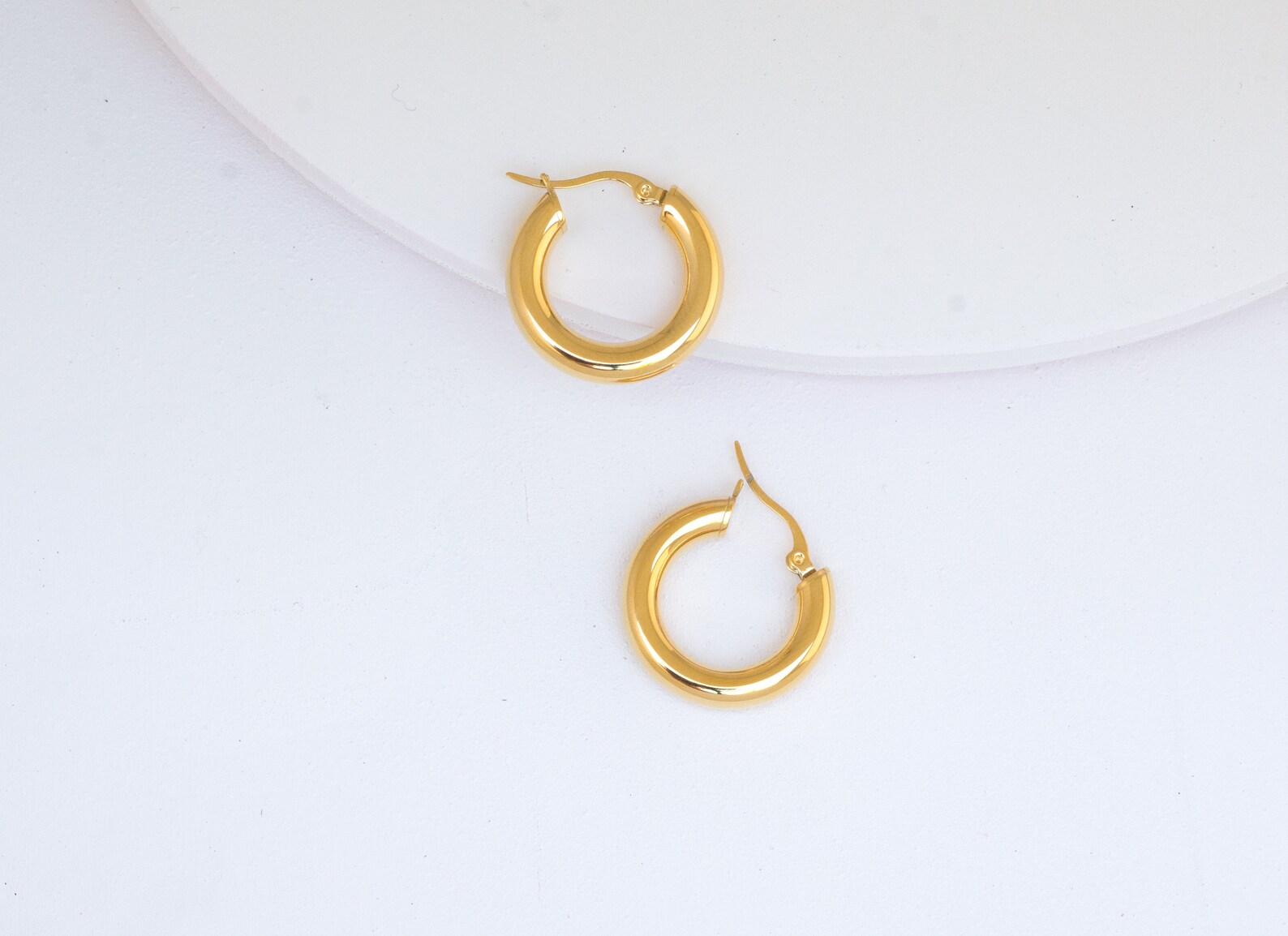 20mm Tube Hoop Earrings, Gold Hoops, Thick Hoop Earrings, Chunky Hoops ...
