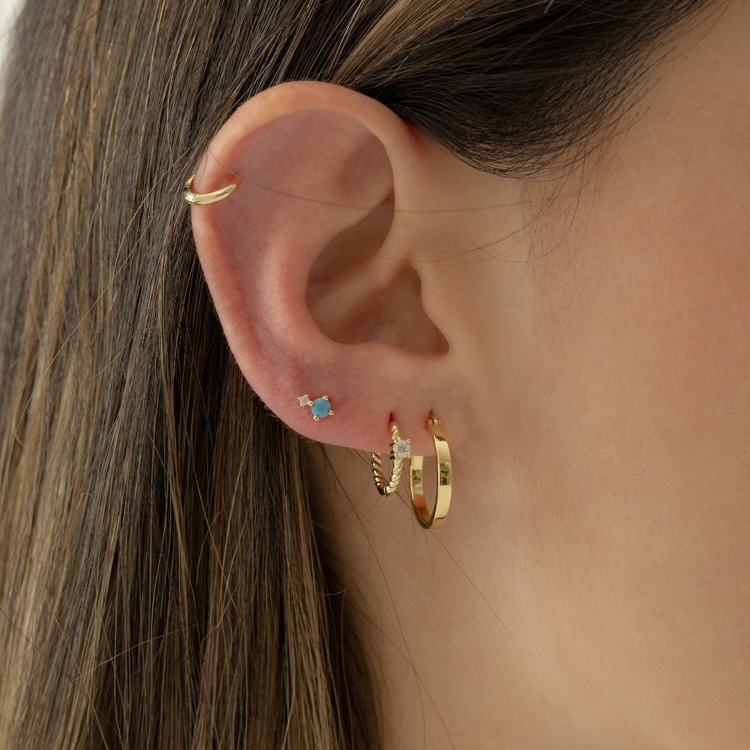 Pendientes de aro de oro, pendiente de aro de oro pequeño, pendientes ...