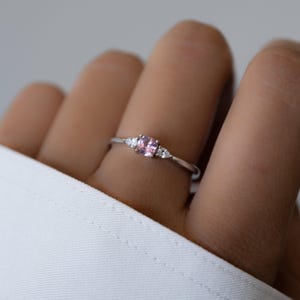 Pink Diamond Ring, Morganite Ring, Stacking Ring, October Birthstone ...