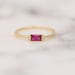 Ruby Dainty Baguette Stacking Ring, Gold Minimalist Ring, Simple Ruby ...