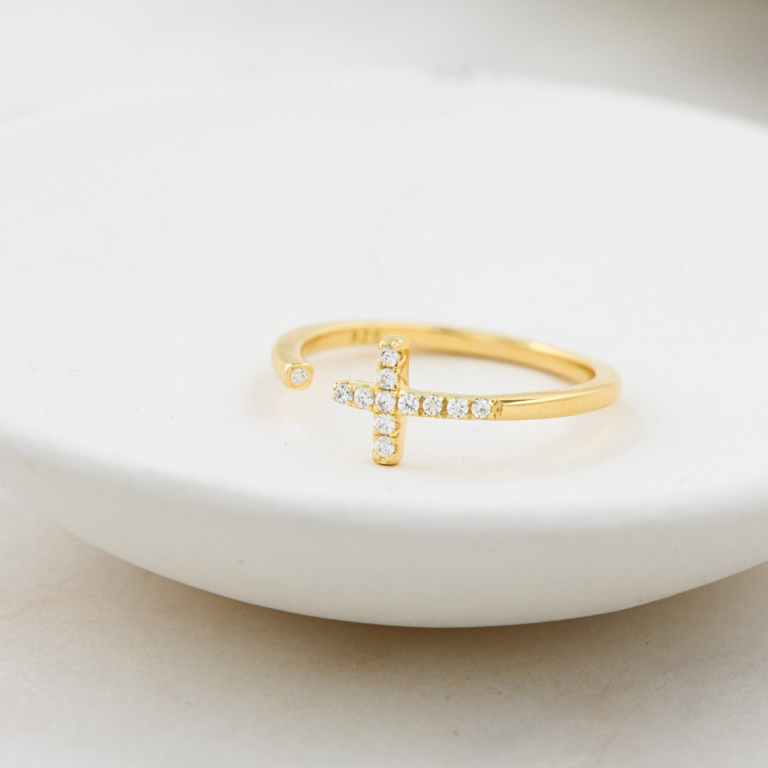 Cross Ring Sideways Cross Ring Dainty Cross Ring Cross Ring | Etsy