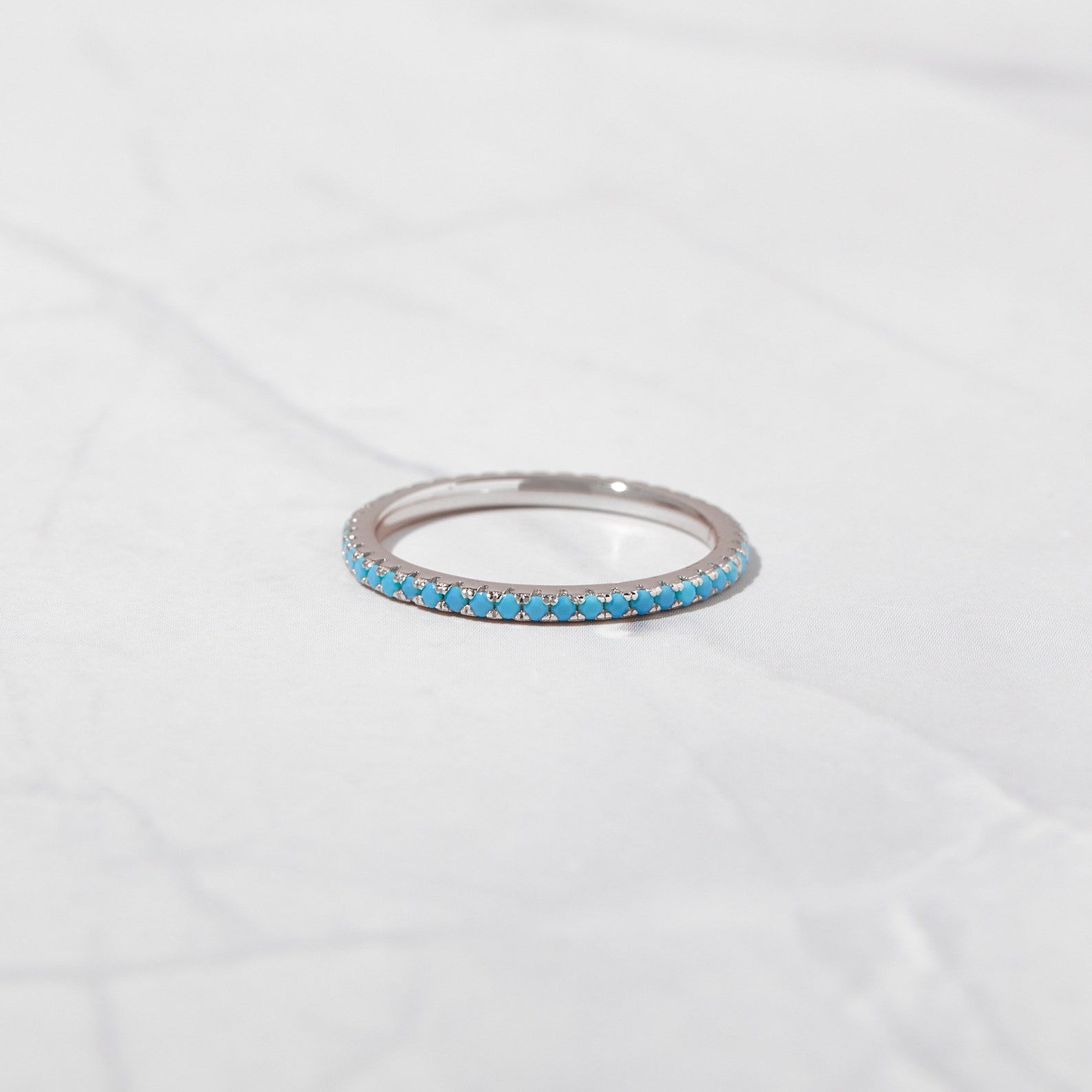 Turquoise Eternity Ring Turquoise Ring Dainty Ring - Etsy