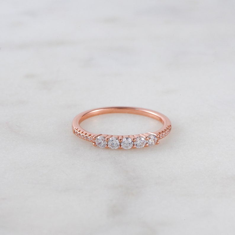 Dainty CZ Stacking Ring Gold Minimalist Ring CZ Ring Simple - Etsy