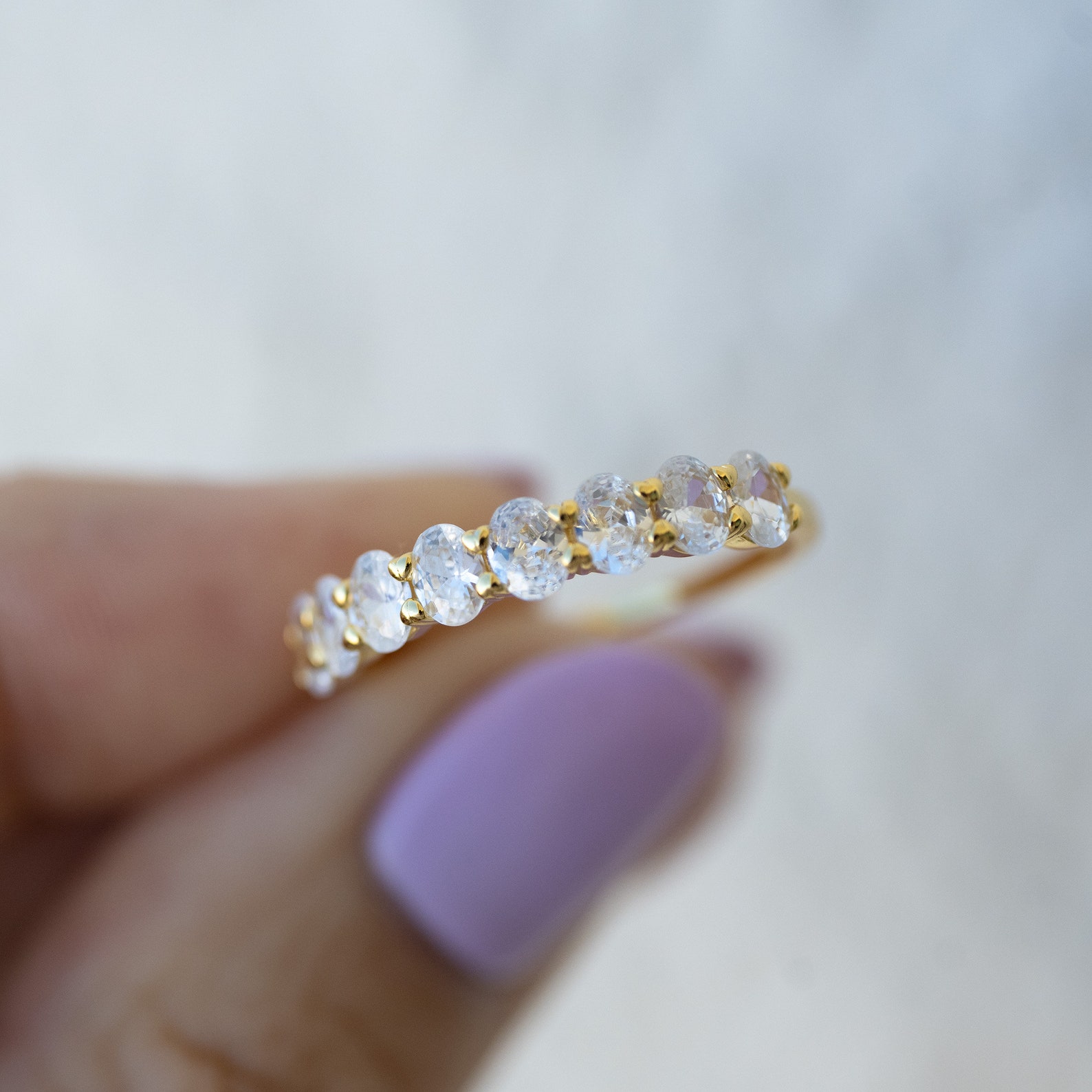 Oval Diamond Ring, Stacking Ring, Diamond Band, Wedding Band ...