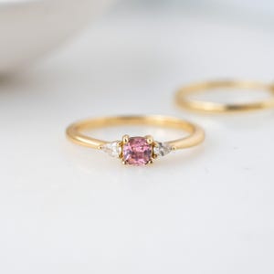 Pink Diamond Ring, Morganite Ring, Stacking Ring, October Birthstone ...