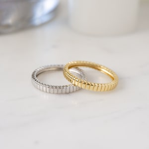 Textured Ring, Simple Ring, Dainty Ring, Sterling Silver Ring, Minimalist Ring, Gold Ring, Gift ...