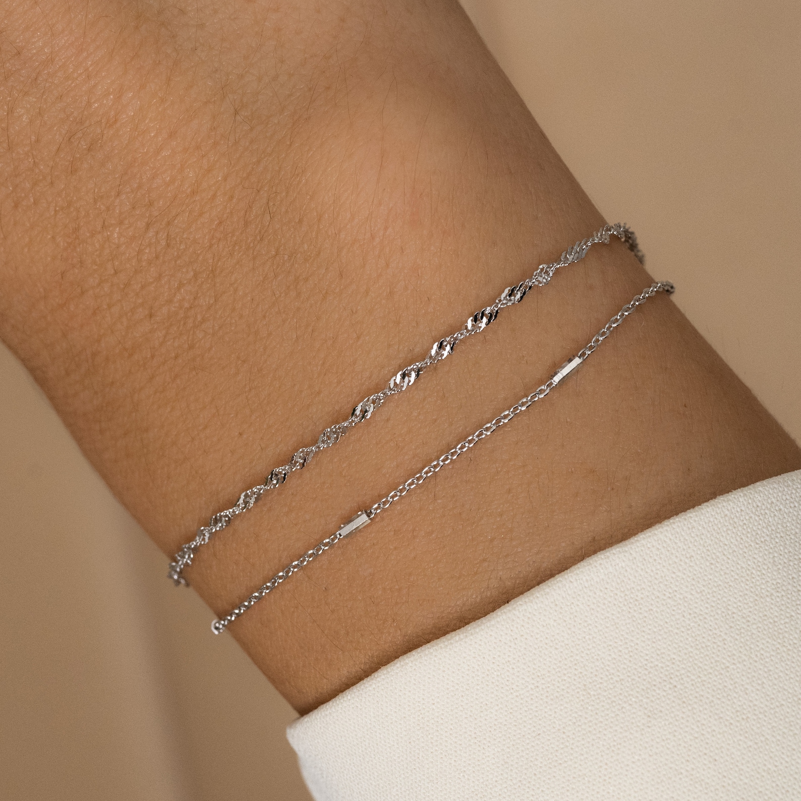 Two Delicate Bracelets Set, Dainty Bracelet Set, Two Minimalist ...