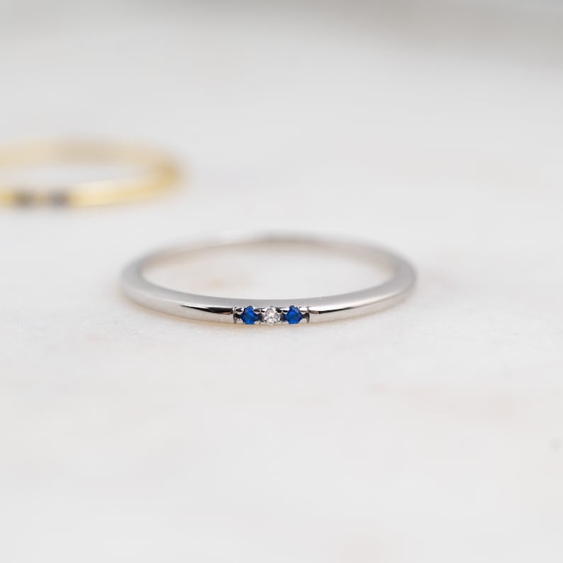 Sapphire Ring Minimalist Ring Gold Rings Rings for Women Gift for Her ...