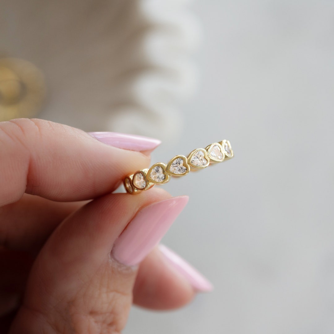 Heart Eternity Ring, Love Ring, Statement Ring, Diamond Eternity Ring ...