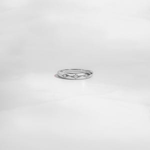 Thin Starburst Diamond Ring, Star Setting Celestial Ring, Gold Ring ...