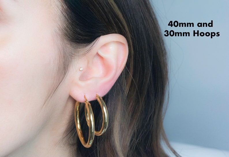40mm Gold Hoop Earrings Large Hoop Earrings Tube Hoop Earrings - Etsy 40mm Gold Hoop Earrings Large Hoop Earrings Tube Hoop Earrings - Etsy