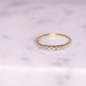 Dainty CZ Stacking Ring Gold Minimalist Ring CZ Ring Simple - Etsy