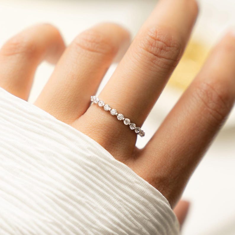 Diamond Ring, Dainty Ring, Sterling Silver Ring, Promise Ring, Gift for ...