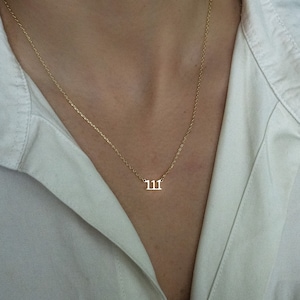 Angel Number Necklace, 111 222 333 444, Custom Necklace, Personalized ...