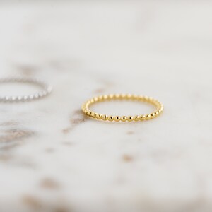 Dainty Ring, Beaded Ring, Stacking Rings, Gold Minimalist Ring ...