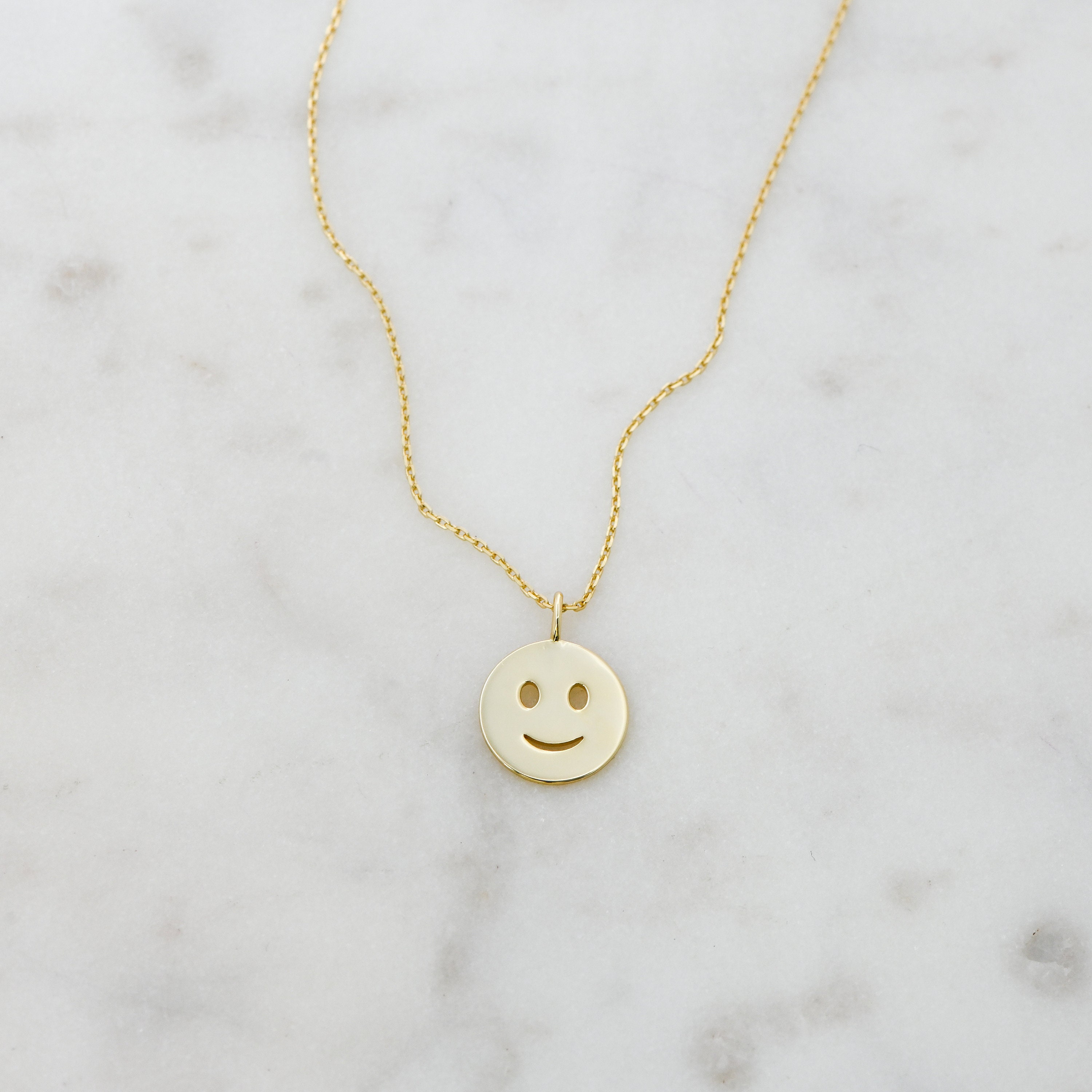 Smiley Face Necklace Happy Face Necklace Smiley Face - Etsy