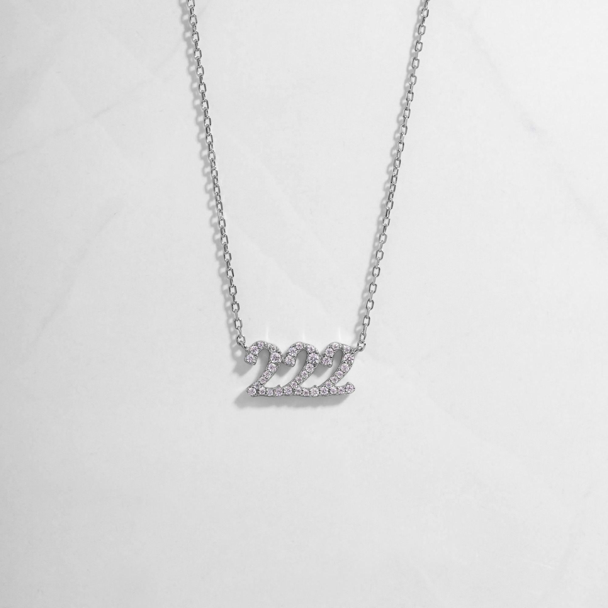 222 Necklace, Angel Number Necklace, Dainty Necklace, Gold Necklace ...