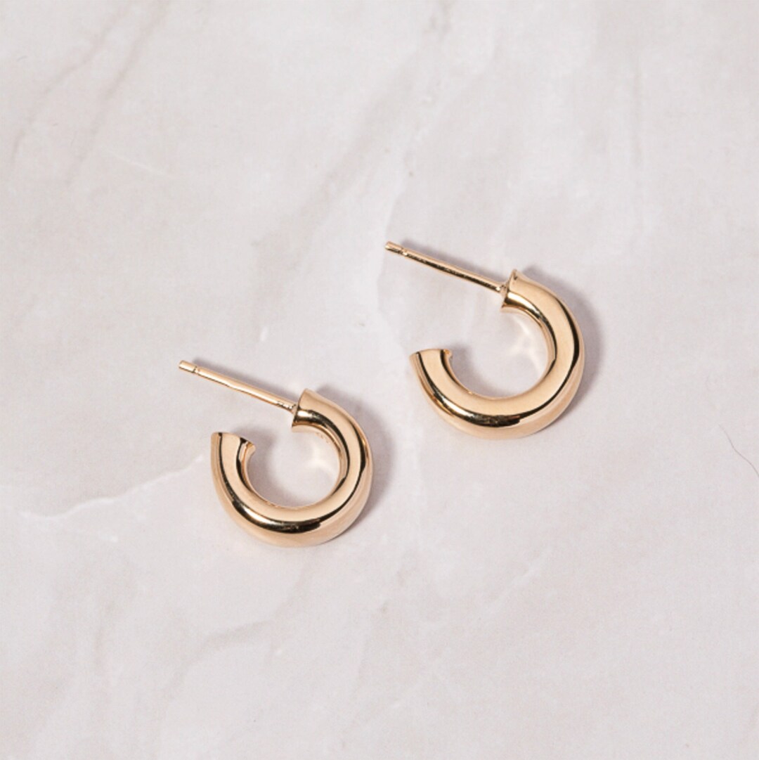 Small Chunky Gold Hoops, Hoops, Small Hoops, Hoop Earrings, Chunky ...