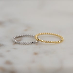 Dainty Ring, Beaded Ring, Stacking Rings, Gold Minimalist Ring ...