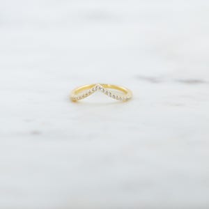 V Ring Set, Stacking Ring, Chevron Ring, Minimalist Ring, Wedding Band ...