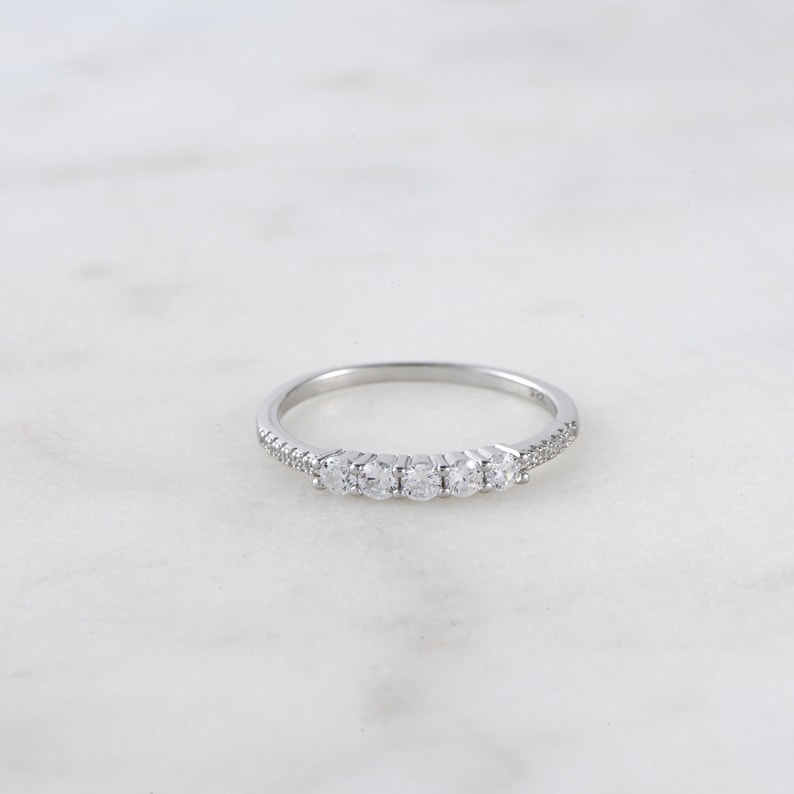 Dainty CZ Stacking Ring Gold Minimalist Ring CZ Ring Simple - Etsy