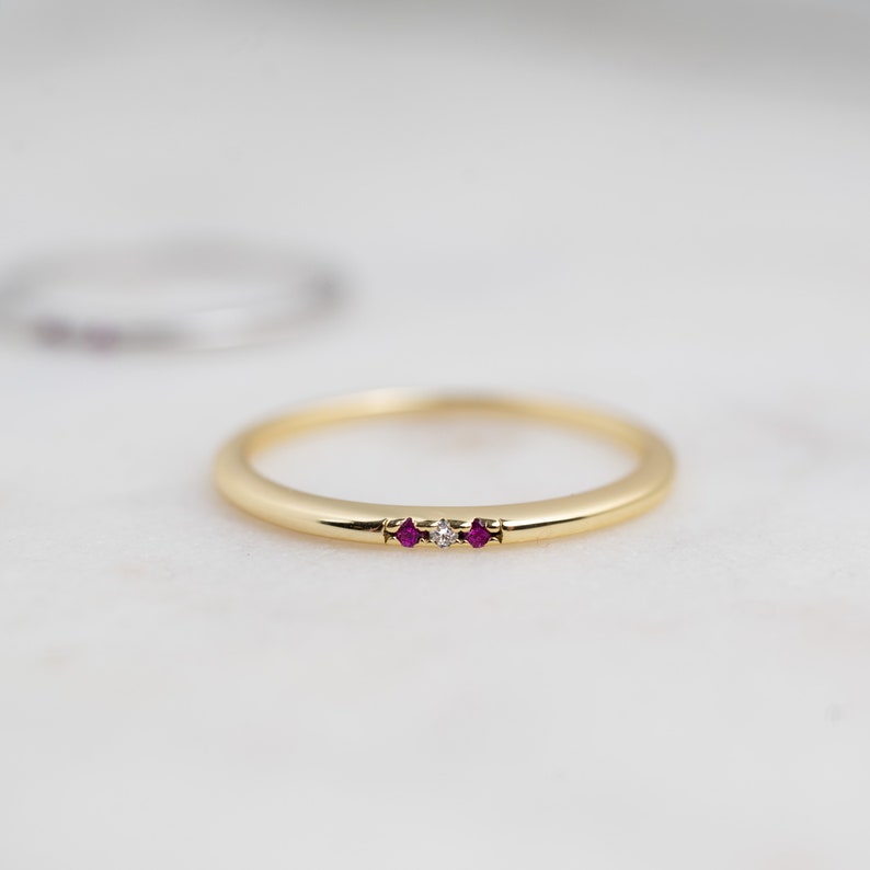 Ruby Ring Minimalist Ring Birthstone Rings Gold Rings - Etsy