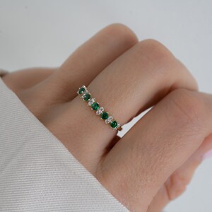 Sami Jewels Emerald Ring, Gemstone Ring, Emerald Jewelry, Gift for Her, Gold Ring, Stacking Ring ...