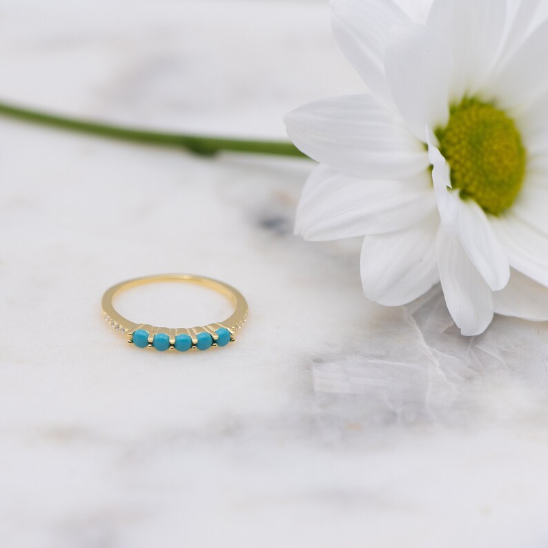 Dainty Turquoise Ring Turquoise Stacking Ring Delicate - Etsy