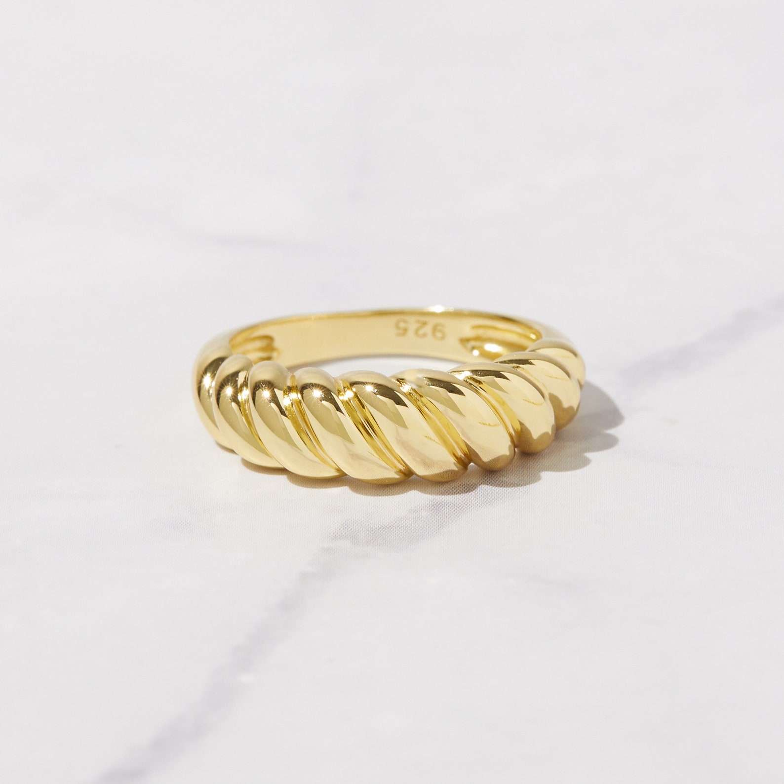 Croissant Ring Gold Croissant Ring Twist Ring Signet Ring - Etsy