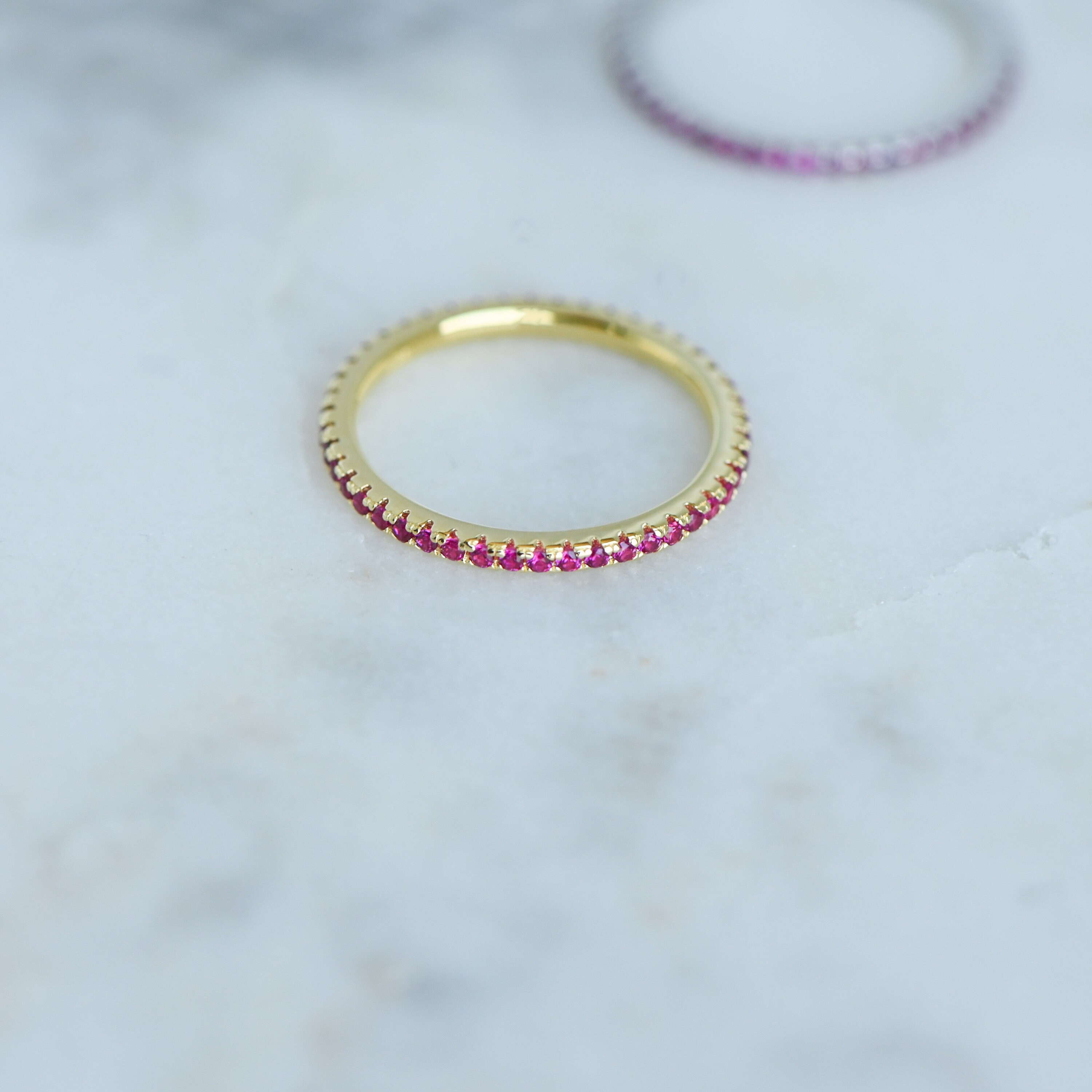 Dainty Ruby Eternity Ring Ruby Ring Ruby Stacking Ring July | Etsy