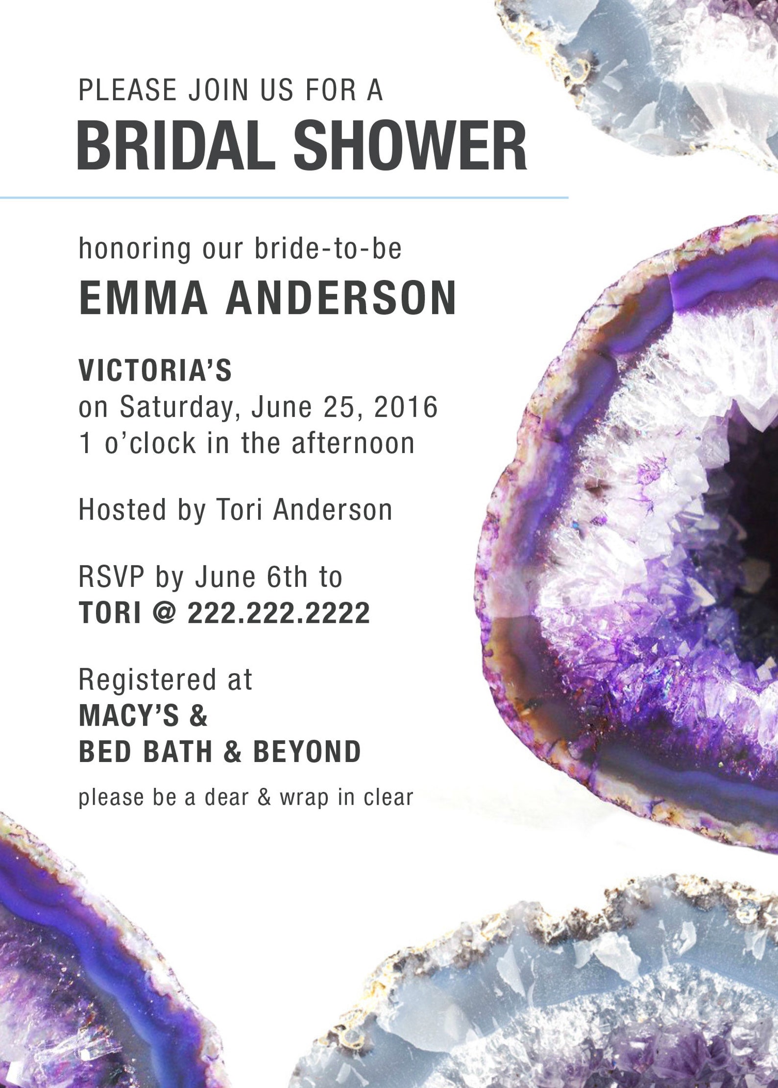 Purple Geode Bridal Shower Invite - Etsy