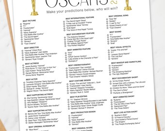 Printable 2026 Oscars Ballot | Academy Awards 2026 Watch Party Game ...