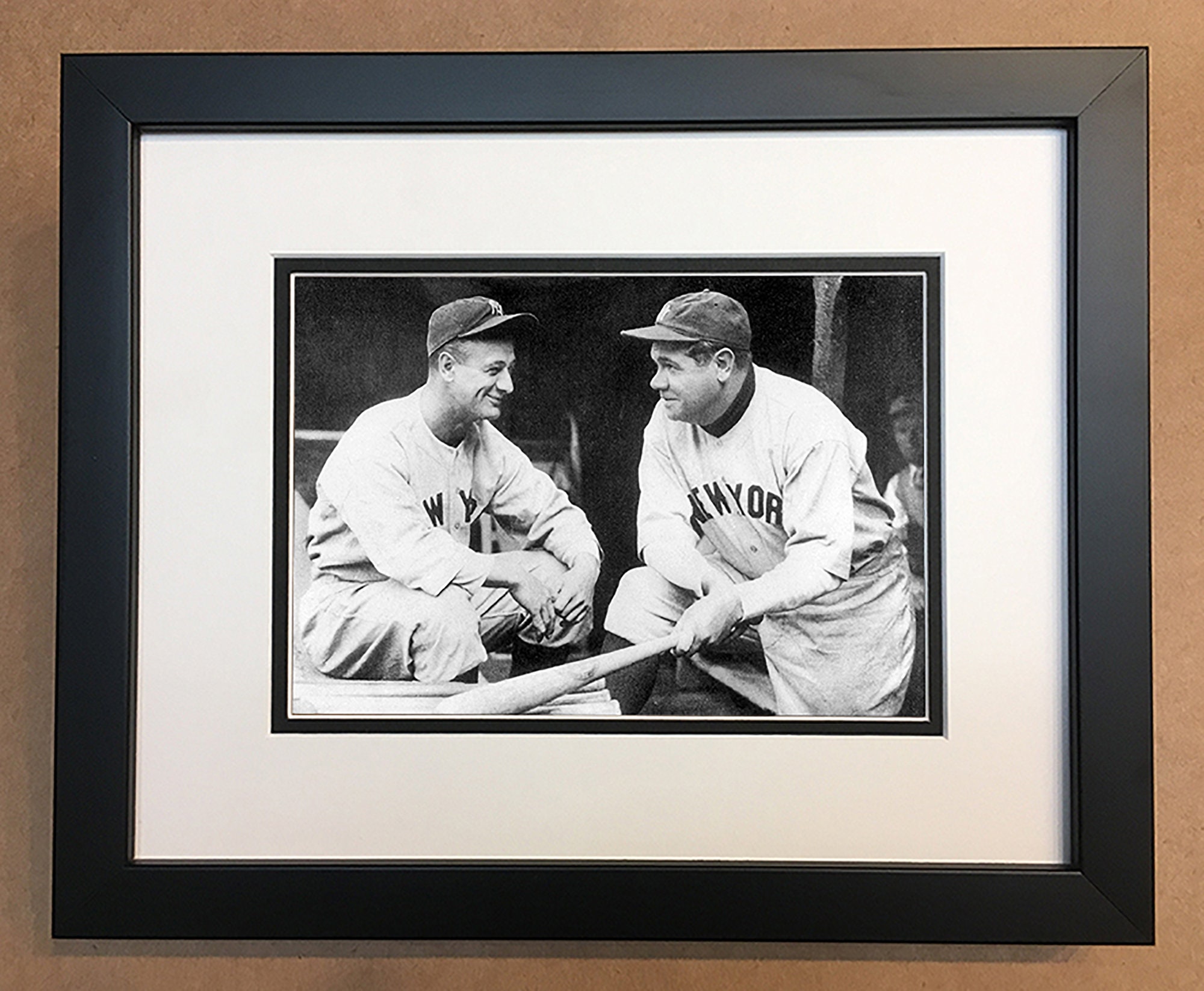 Lou Gehrig and Babe Ruth B&W Photo Professionally Framed | Etsy