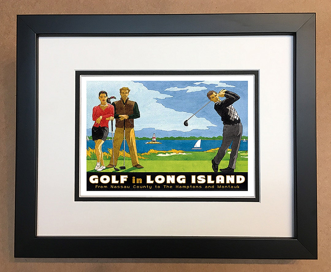 Retro Golf Print Professionally Framed, Matted 10x8. - Etsy