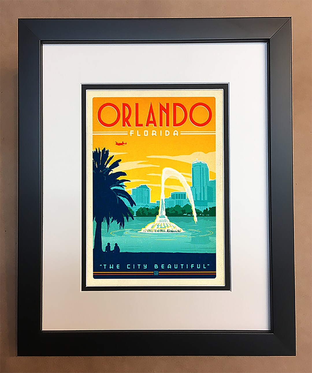Orlando Travel Poster Professionally Framed, Matted 8x10. - Etsy