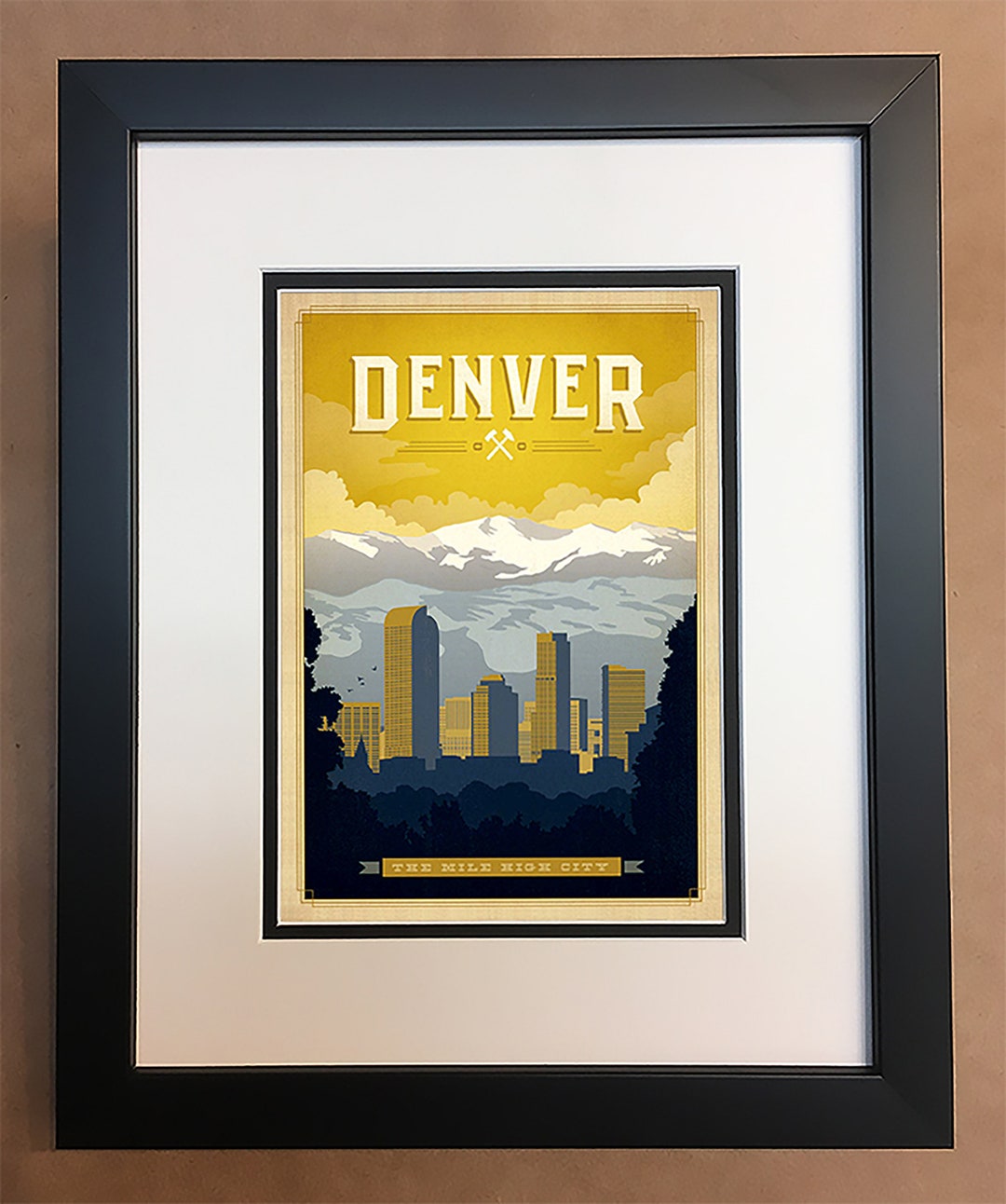 Denver Travel Poster Professionally Framed, Matted 8x10. - Etsy