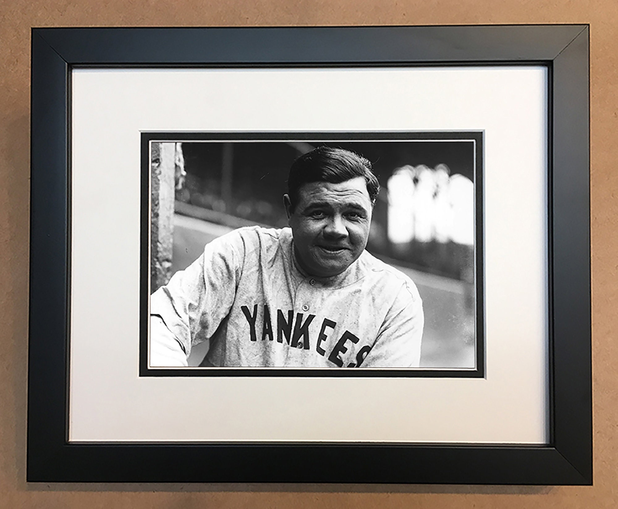 Babe Ruth Black and White Photo Professionally Framed Matted | Etsy