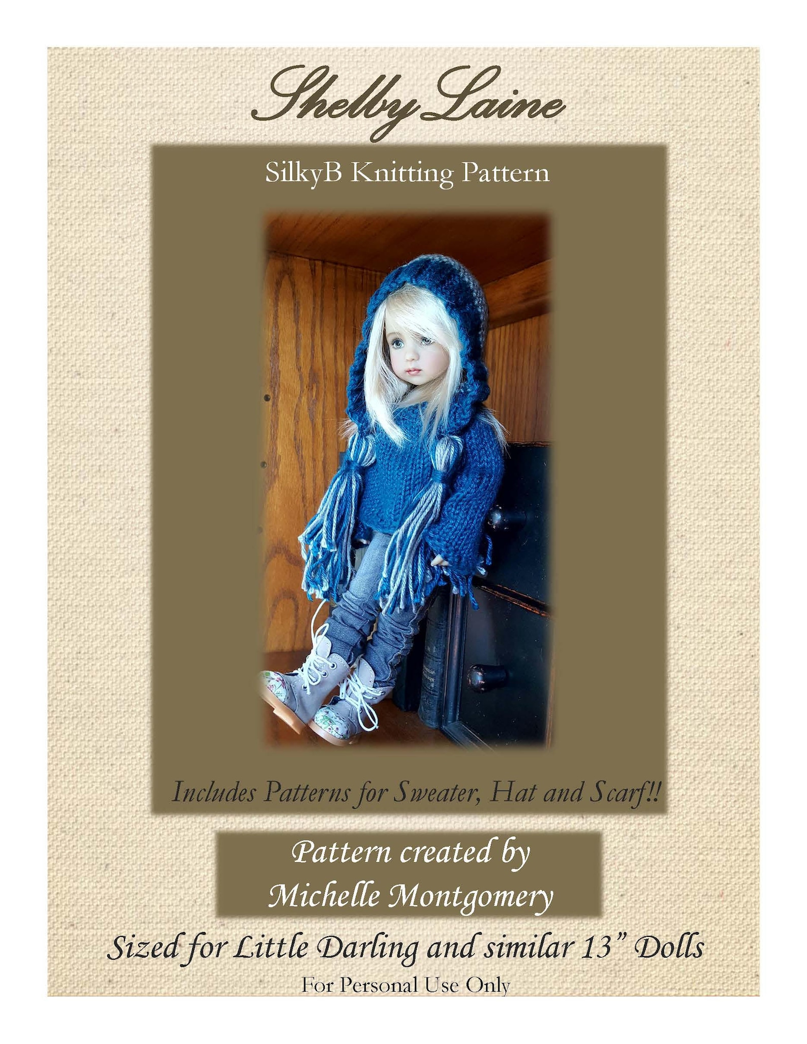 Little Darling Doll Sweater, Pom-pom Hat and BONUS Scarf Knitting ...