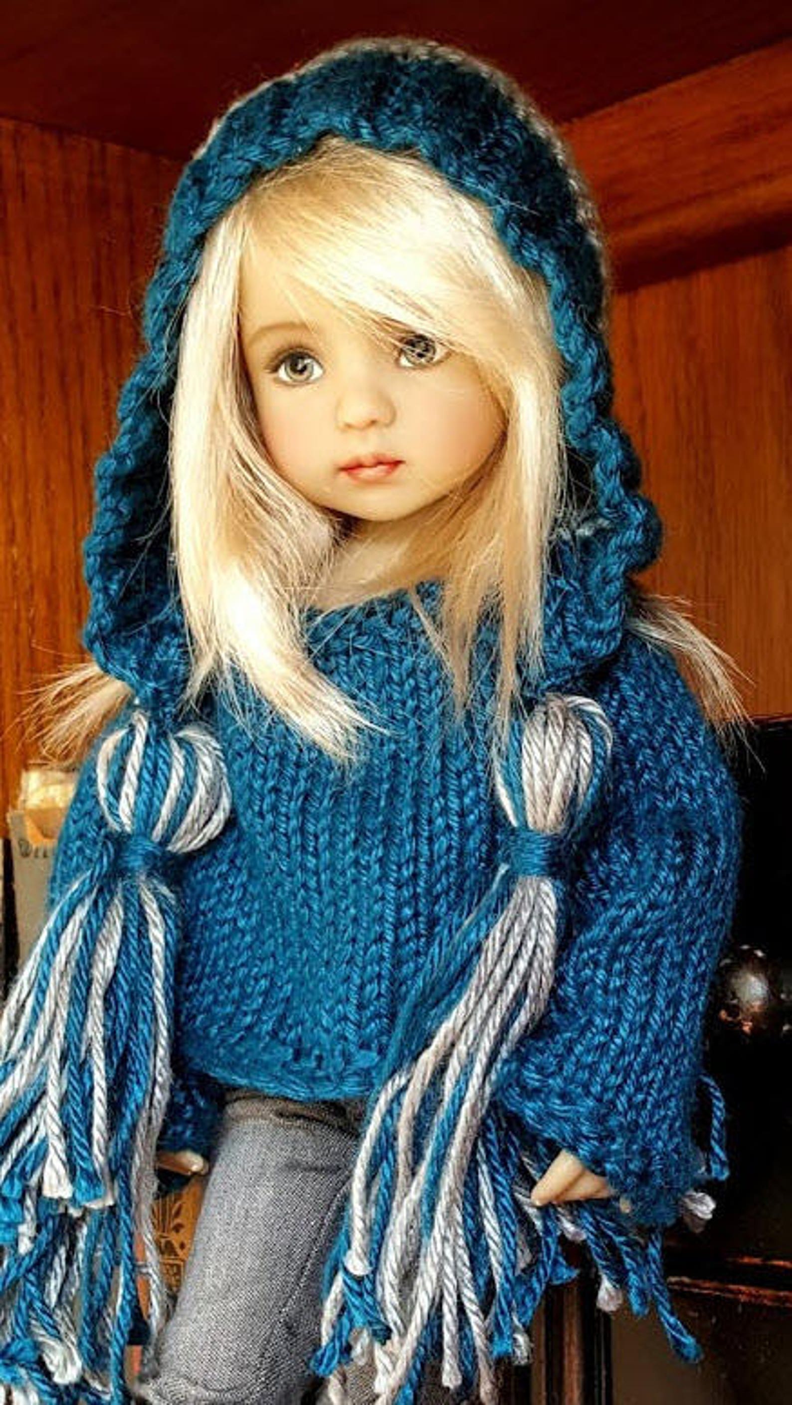 Little Darling Doll Sweater, Pom-pom Hat and BONUS Scarf Knitting ...